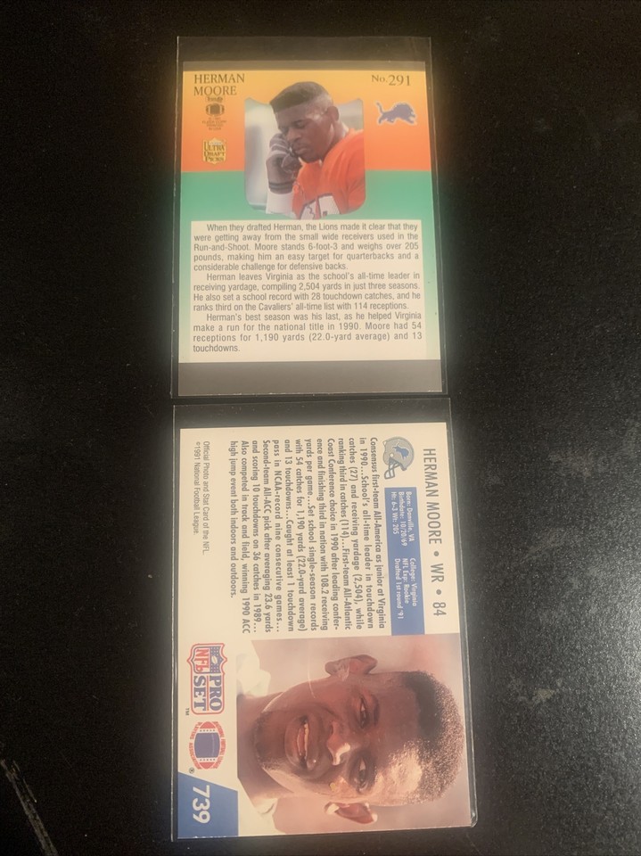 Herman Moore 1991 Detroit Lions rookie card lot Rc | eBay