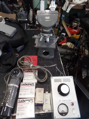 Shimadzu Kalnew Microscope 12714 w/ Olympus Tokyo Power Supply TE-II ...