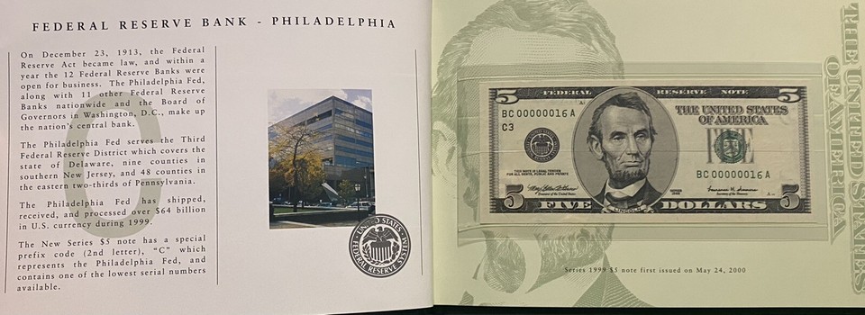 PRICE IS PER NOTE 12 Trinary dollar 1999 $1 dollar Super Low #00000016 ...