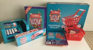 Coles little shop 2 mini collectables cash register, truck, shopping ...