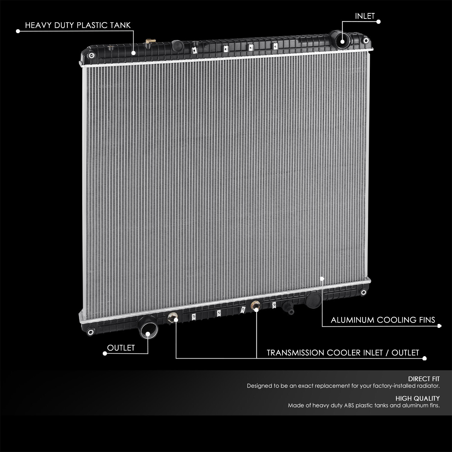 For 12-19 Freightliner 114SD 4900EX 4900FA 4900SA 2-Row Aluminum Core ...