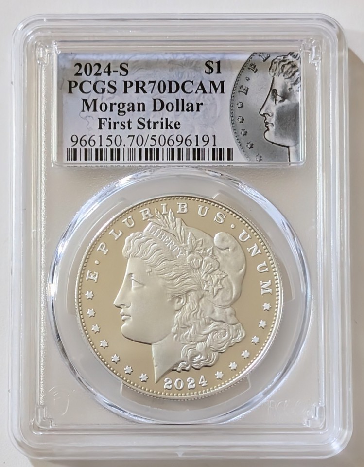 2024-S $1 SILVER PCGS-PR70DCAM MORGAN DOLLAR FIRST STRIKE COIN WITH ...