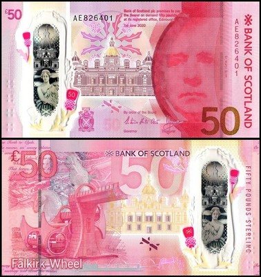 Scotland 50 Pounds Sterling, 2020, P-133a, UNC Polymer | eBay