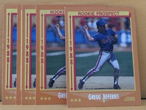 1988 Score Baseball Gregg Jefferies 5 Card Rookie Prospect Lot New York ...