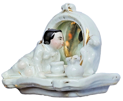 Victorian Staffordshire Fairing/Frozen Charlie-Antique Vanity Jar Top ...