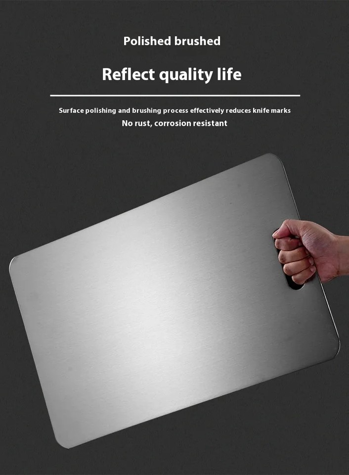 Stainless Steel Cutting Chopping Board Dough Meat Bread Kitchen Metal ...
