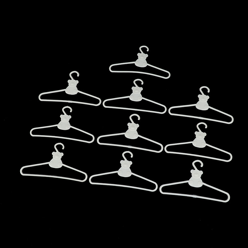 10 mini Hangers white coat Dress doll Plastic Clip hangers For Doll ...