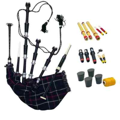 Handcrafted Full-Size Great Highland Bagpipe with Silver Mounts ...