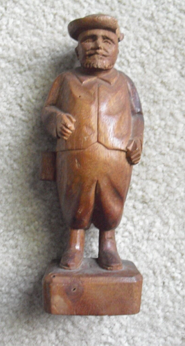 Vintage Hand Carved Wood Fat Man Statue Figurine 7" Tall | eBay