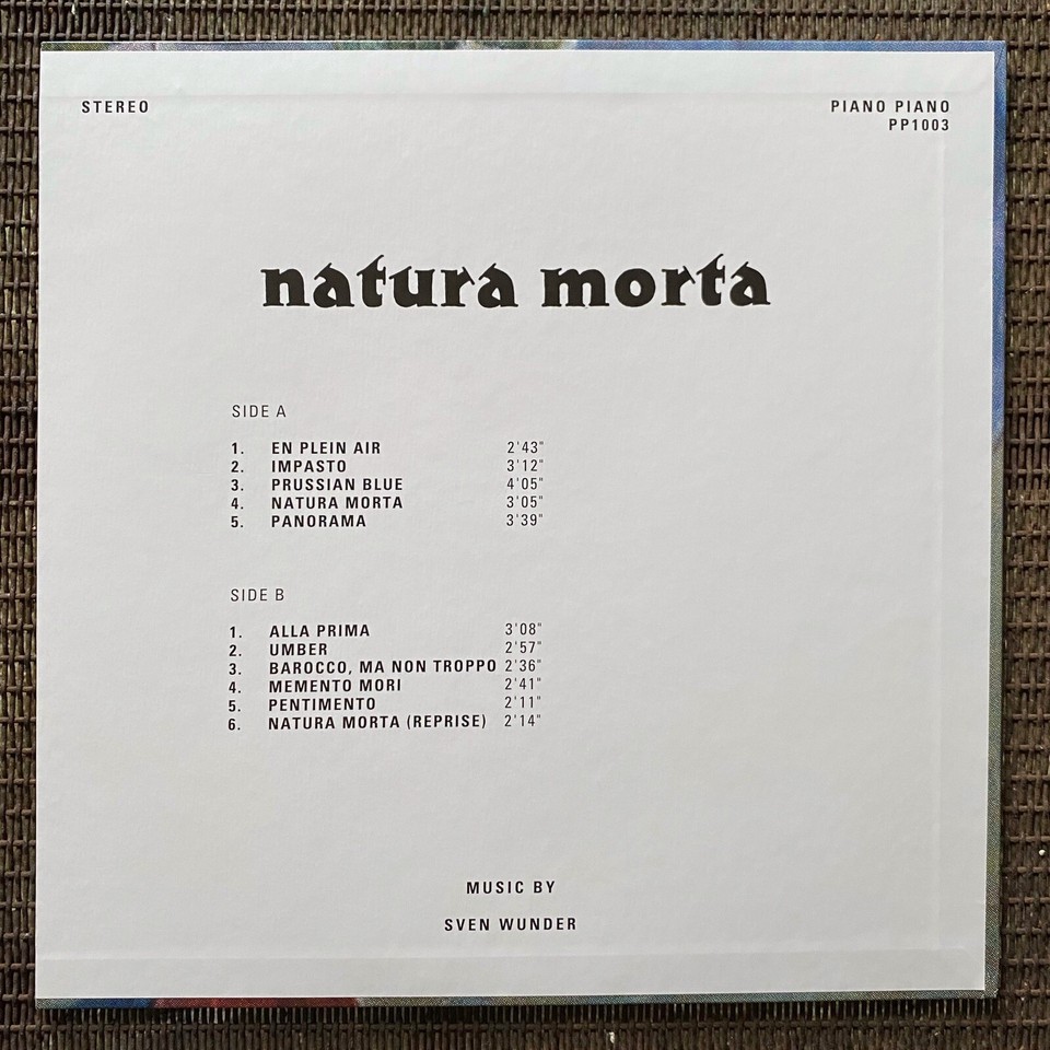 Sven Wunder Natura Morta Black 12” Vinyl 2021 Piano Piano US Pressing ...