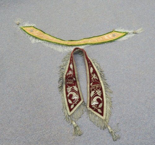 LOT @ 2 Antique Hand Embroidered Sashes/collars -Oddfellows Fraternal ...