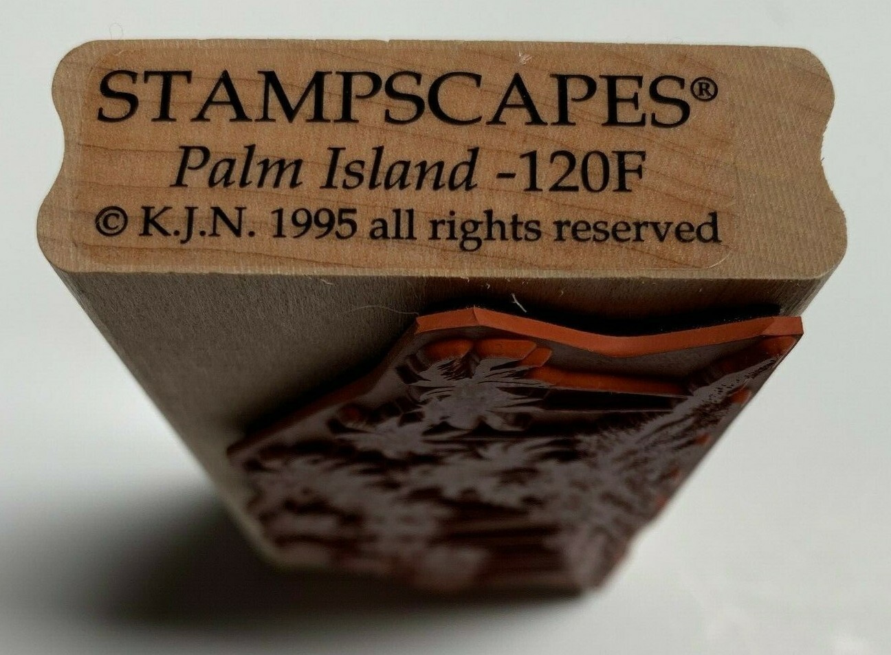 Stampscapes Rubber Stamp Palm Island 120F Palm Trees Beach Scene | eBay