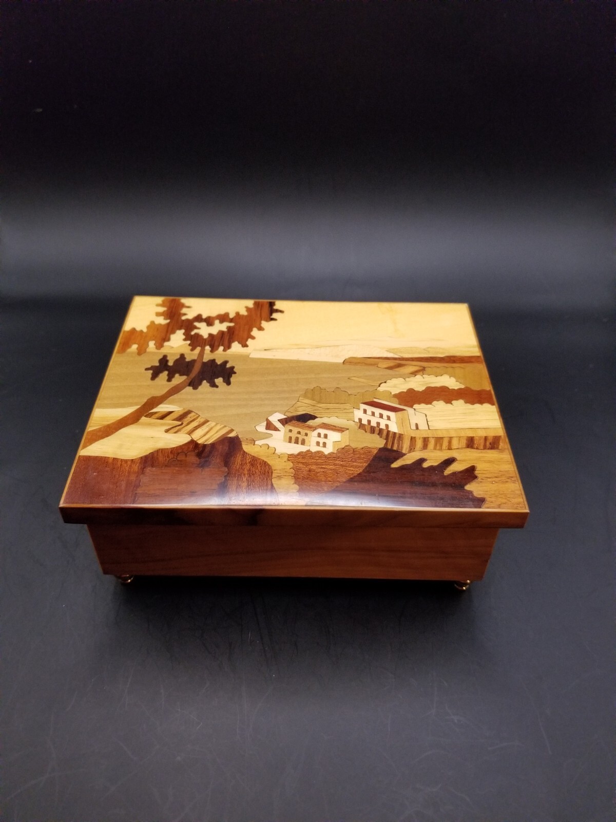 Notturno inlaid wooden intarsio music box made in Sorrento Italy plays ...
