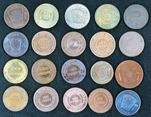 Masonic One Penny Tokens Lot of 20 | eBay