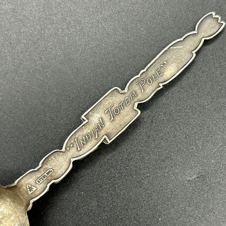 Indian Alaska Totem Pole Olympic Mts from Seattle Sterling Silver ...