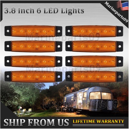 8x 3.8" Exterior Marker LED Lights for RV Motorhome Trailer Camper 12V ...
