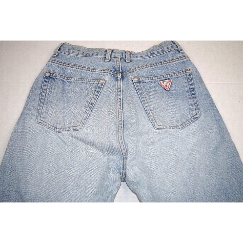 Vintage Guess Jeans 29 x 30 S/M 90s Light Blue Wash Slightly Tapered ...