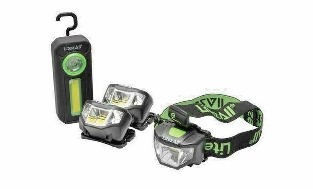 Litez All. LED Task Light 3-pack Headlamp Combo With 12 Batteries ...