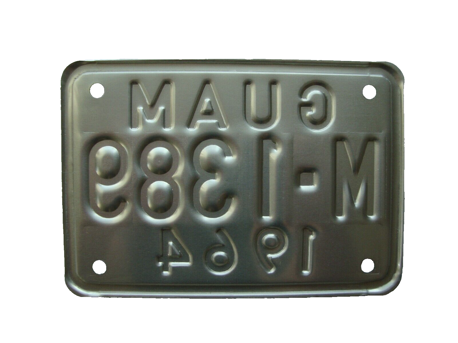 NOS 1964 Guam Motorcycle License Plate in Mint condition with envelope ...