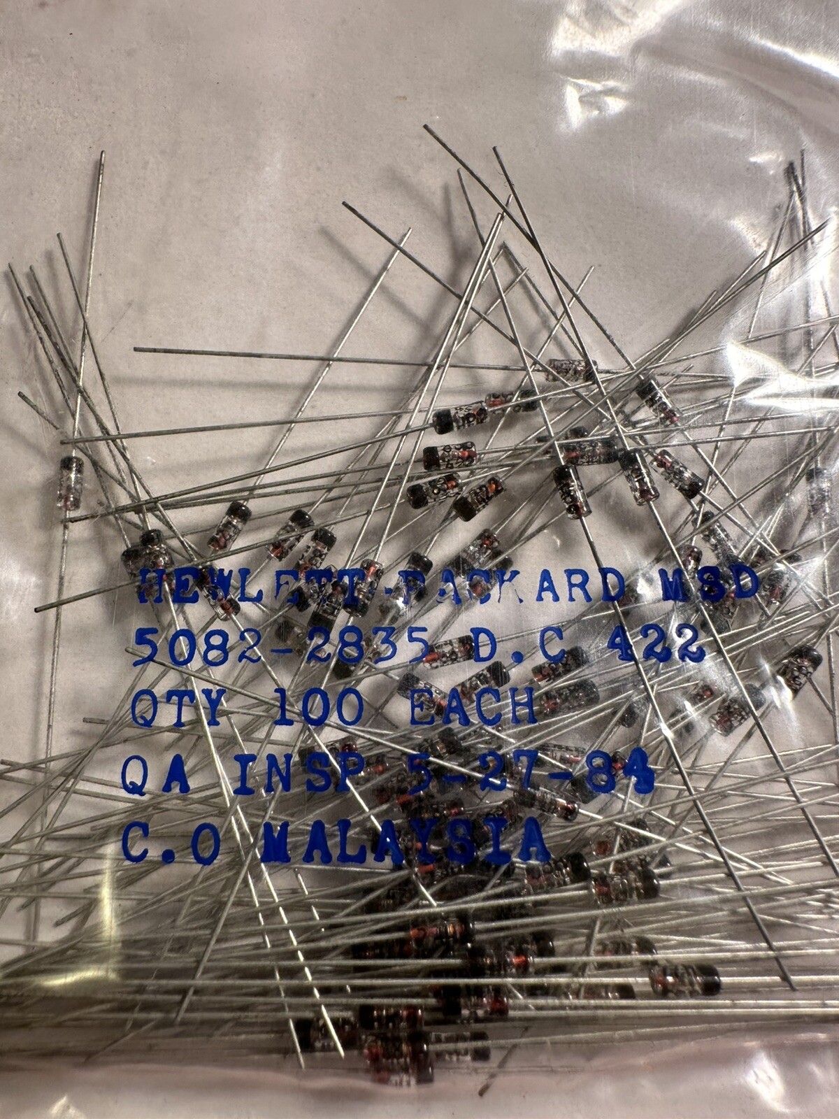 HP Hewlett Packard 5082-2835 Schottky Diodes Qty 100 NOS Sealed 1984 ...