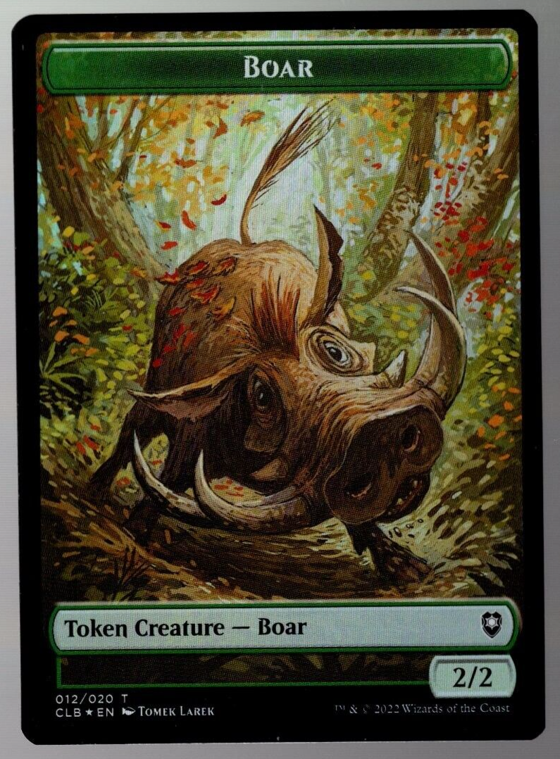 (5x) Boar / Treasure 012/020 Double Sided Token Foil Baldur's Gate MTG ...