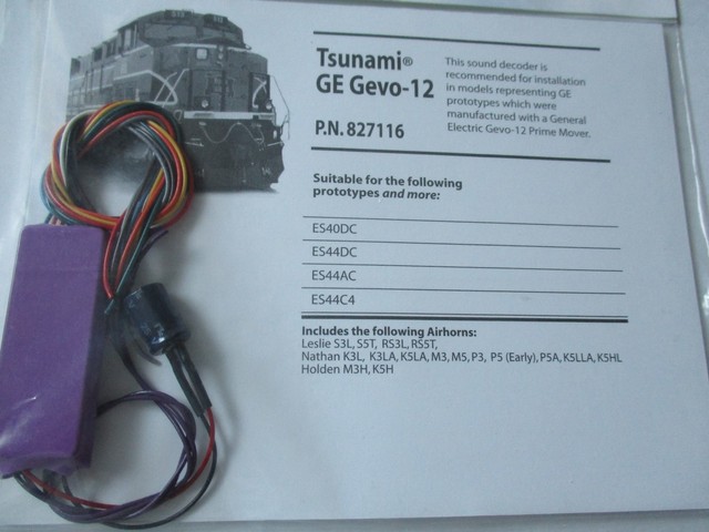 SoundTraxx 827116 Ge Gevo-12 Diesel Tsunami Digital Sound Decoder for ...