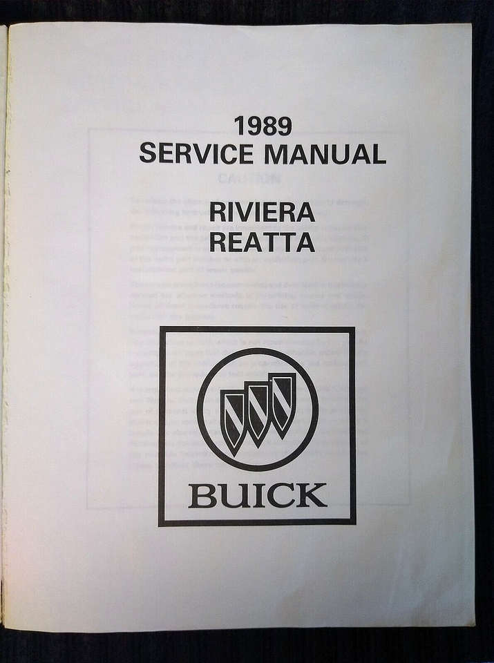 1989 Buick Reatta and Riviera Service Shop Repair Manual | eBay