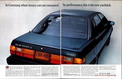 1984 Audi 5000S German Car Luxury Performance Vintage Print Ad 1025 | eBay