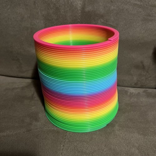 Rainbow Colored Jumbo 5" Colorful Plastic Slinky Good used Condition | eBay