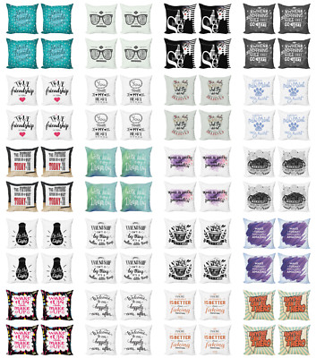 Ambesonne Modern Text Cushion Cover Set of 4 for Couch and Bed in 4 ...