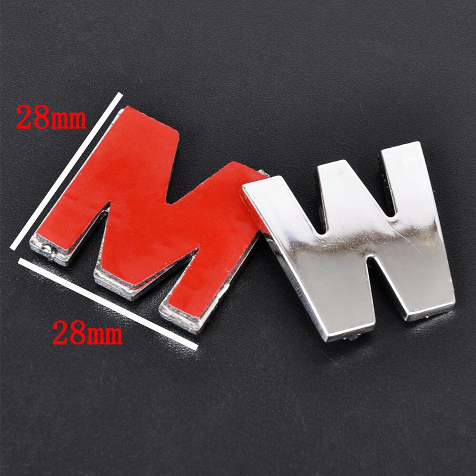 40pcs 3D Chrome Car Decals Alphabet Letter Number Symbol Emblem Badge ...