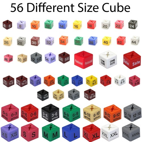 100x Garment Clothes Marker Size Number Color Size Cubes for Hanger ...
