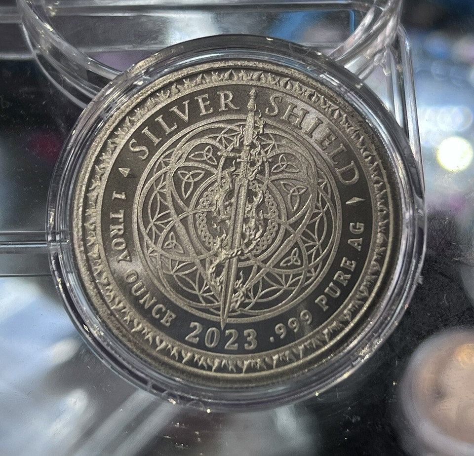 1 oz .999 Fine JUSTICE Silver Round Silver Shield BU IN A CAPSULE ...