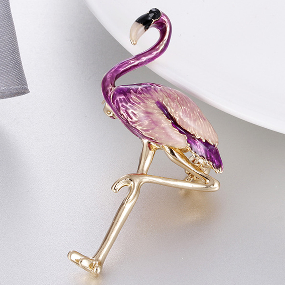 Flamingo Brooch Pin Enamel Collar Brooch Women's Badge Jewelry Brooch ...
