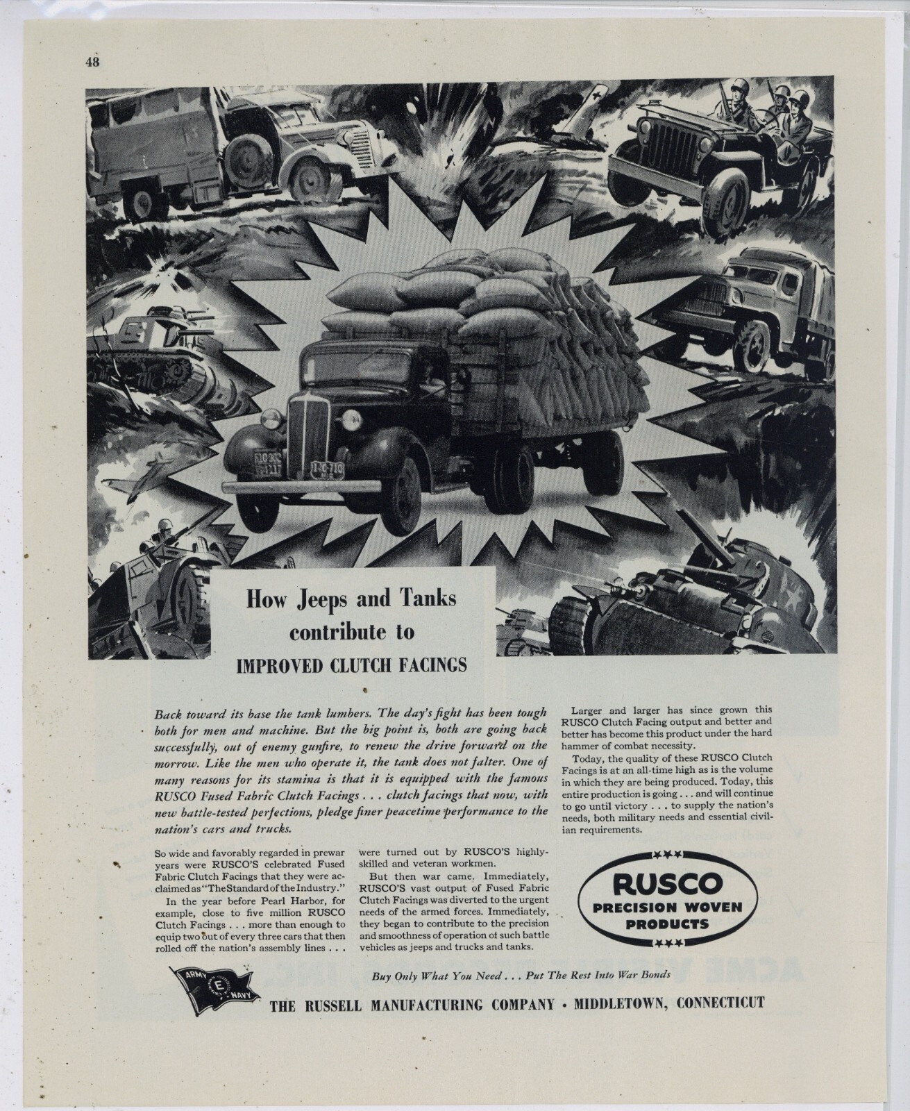 1944 Russell Mfg. Ad: RUSCO Precision Woven Products - Middletown ...