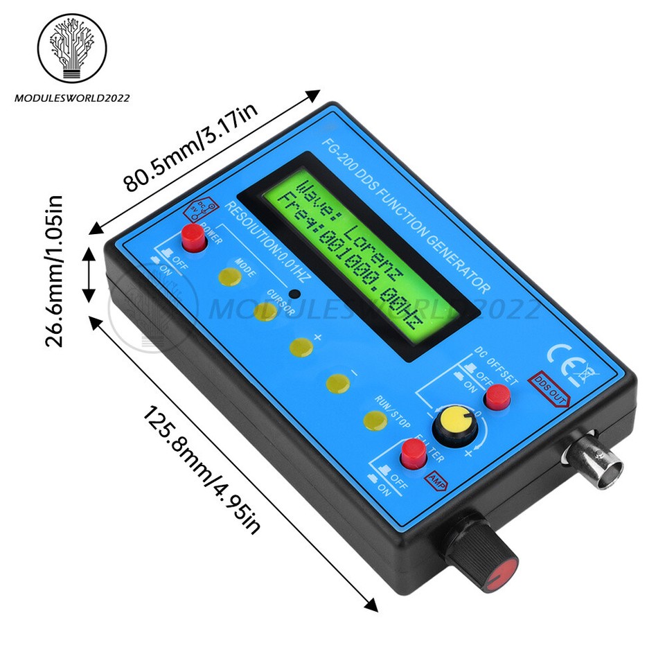 FG-200 0.01Hz-500KHz DDS Function Signal Generator Frequency Signal ...