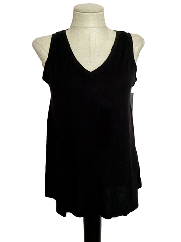 TIME AND TRU Black Soot Relaxed Fit Stretchy High Low Tank Sz S* | eBay