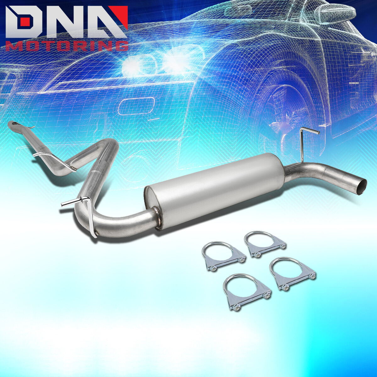 FOR 07-18 WRANGLER JK ALUMINIZED 2.5" PIPING MUFFLER PERFORMANCE ...