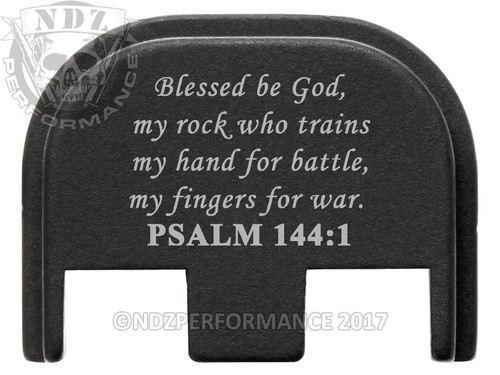 for Glock 17 19 19x 26 34 GEN 5 Rear Slide Plate NDZ Black Bible Psalm ...