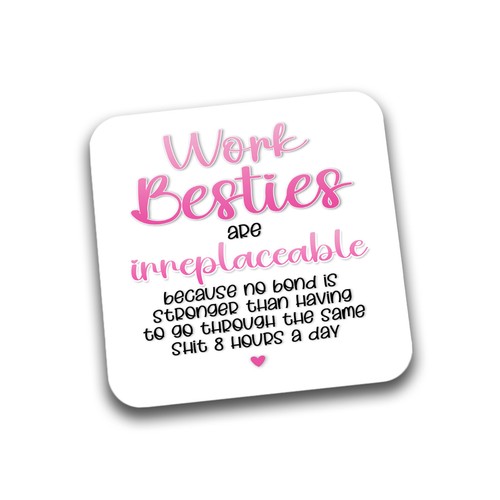 Drinks Mug Cup Coaster Gift Work Bestie Birthday Christmas Present ...