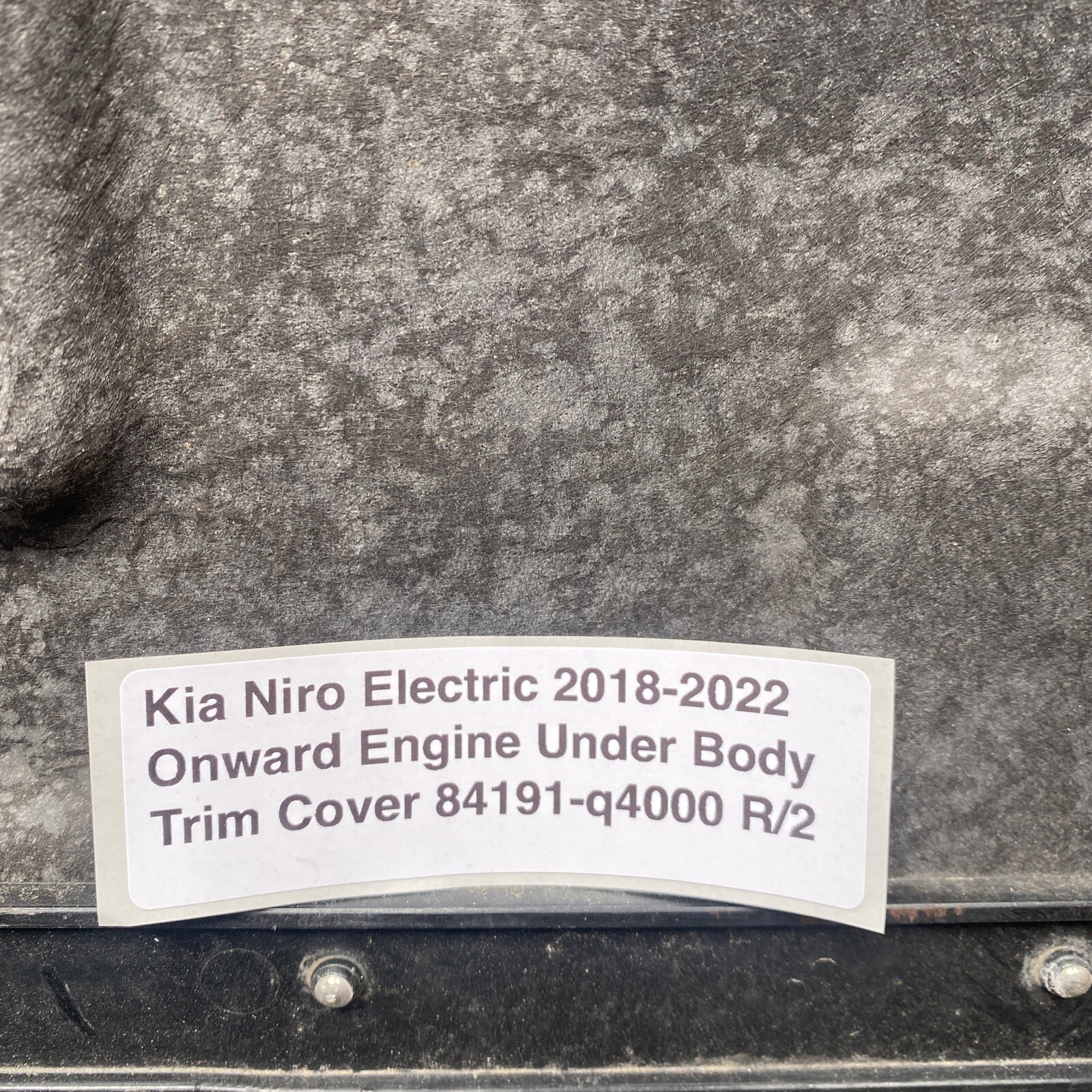 Kia Niro Electric 2018-2022 Onward Engine Under Body Trim Cover 84191 ...