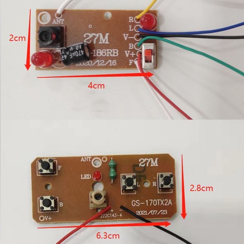 2pair 27Mhz RC Transmitter Board Circuit Board Receiver Board Toy Car ...