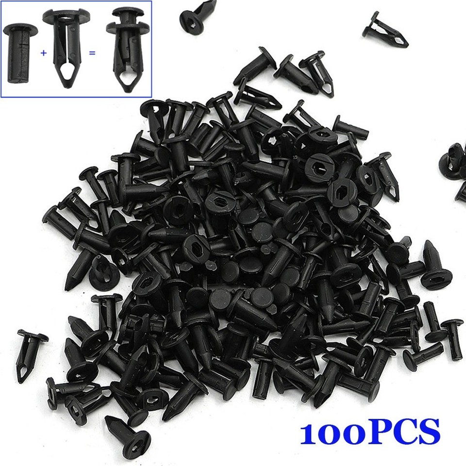 100*-Plastic-Fastener 8mm Push Pin Rivet ATV Fairing Body Fender ...