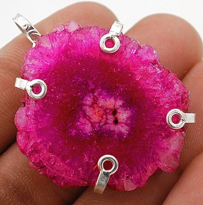 Natural Geode Cluster Rubellite 925 Solid Sterling Silver Pendant @B2-3 ...