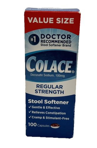 Colace REGULAR Stool Softener 100mg Docusate Sodium 100 Cap Ex 02/27 ...