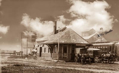 RPPC Photo Marlette Michigan, Train Station, Depot, Awesome | eBay