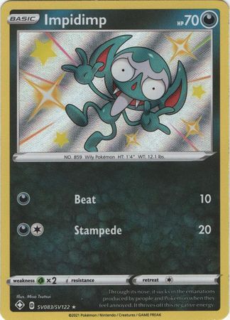 SHINY IMPIDIMP SV083/SV122 SHINING FATES POKEMON (HOLO, NM) | eBay