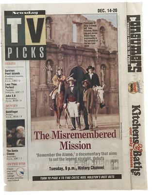 Remember the Alamo Newsday Local TV Guide December 14 2003 / Regional ...