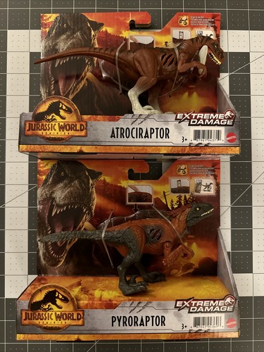 Jurassic World Dominion Pyroraptor/Atrociraptor Extreme Damage Dino ...