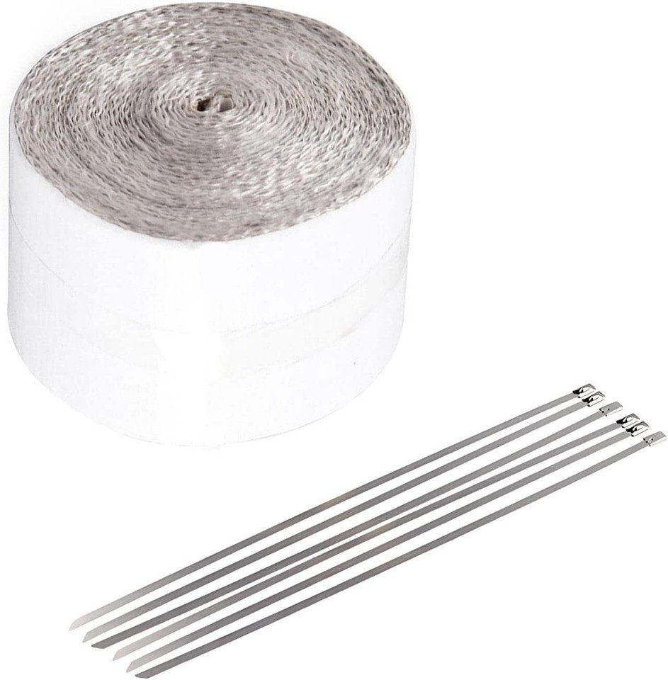 2" x 50' Adhesive Exhaust Header Pipe Wrap Heat Shield Tape Exhaust ...